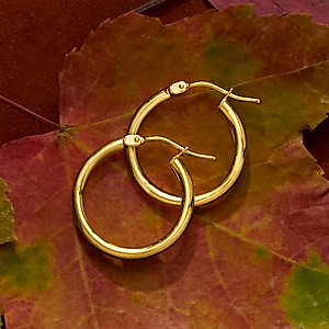 Ross-Simons Italian 2mm 18kt Yellow Gold Hoop Earrings