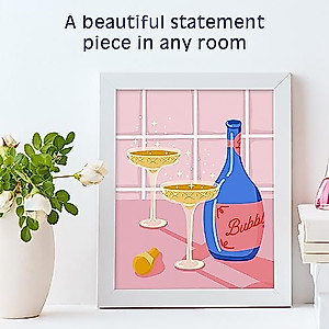 Pink Picasso Kits Mid Century Modern Paint by Number for All Ages | DIY Color by Numbers Craft Kit Acrylic Paint Canvas Beginners Painting Kits as Seen On Shark Tank | (Be Bubbly) 8x10-Paint Kit Set