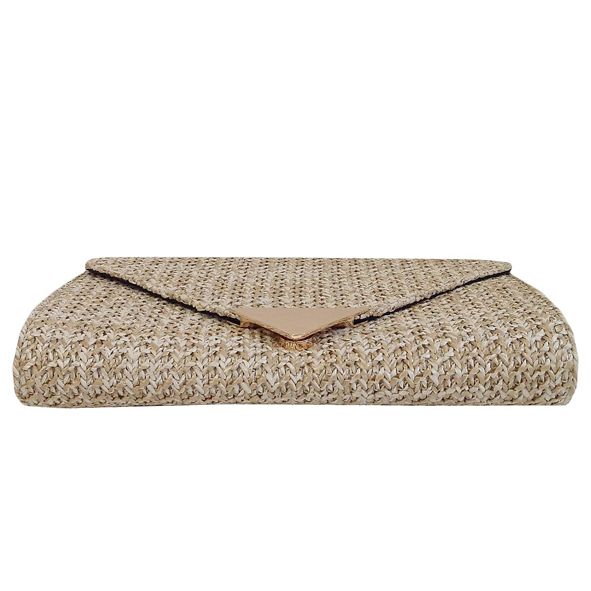 JNB Natural Straw Clutch, Natrual