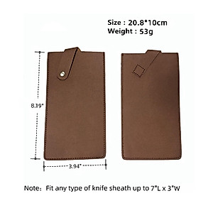 Sanseenia PU Leather Knife Sheath, Durable Meat Cleaver Sheath, Waterproof Chef Knife Edge Guards & Cleaver Covers, Kitchen Wide Knife Protectors (Brown)