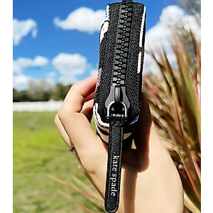 Kate Spade Jae Bold Bloom Continental Zip Around Wallet Black Floral Canvas