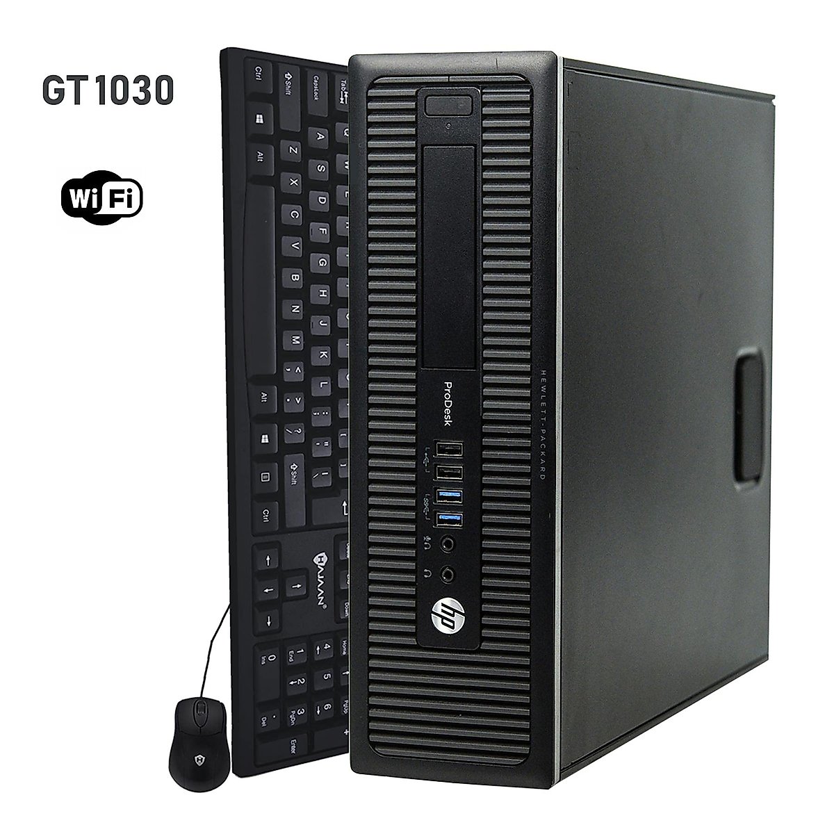 HP ProDesk 600 G2 SFF Gaming PC Desktop Computer - Intel Quad Core i5 6500 up to 3.60 GHz, 16GB DDR4 RAM, 1TB SSD, GeForce GT 1030, HDMI, Keyboard & Mouse Combo, USB WiFi, Windows 10 Pro(Renewed)