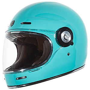 TORC T1 Unisex-Adult Retro Full face Motorcycle Helmets, Robin Egg Blue, Small