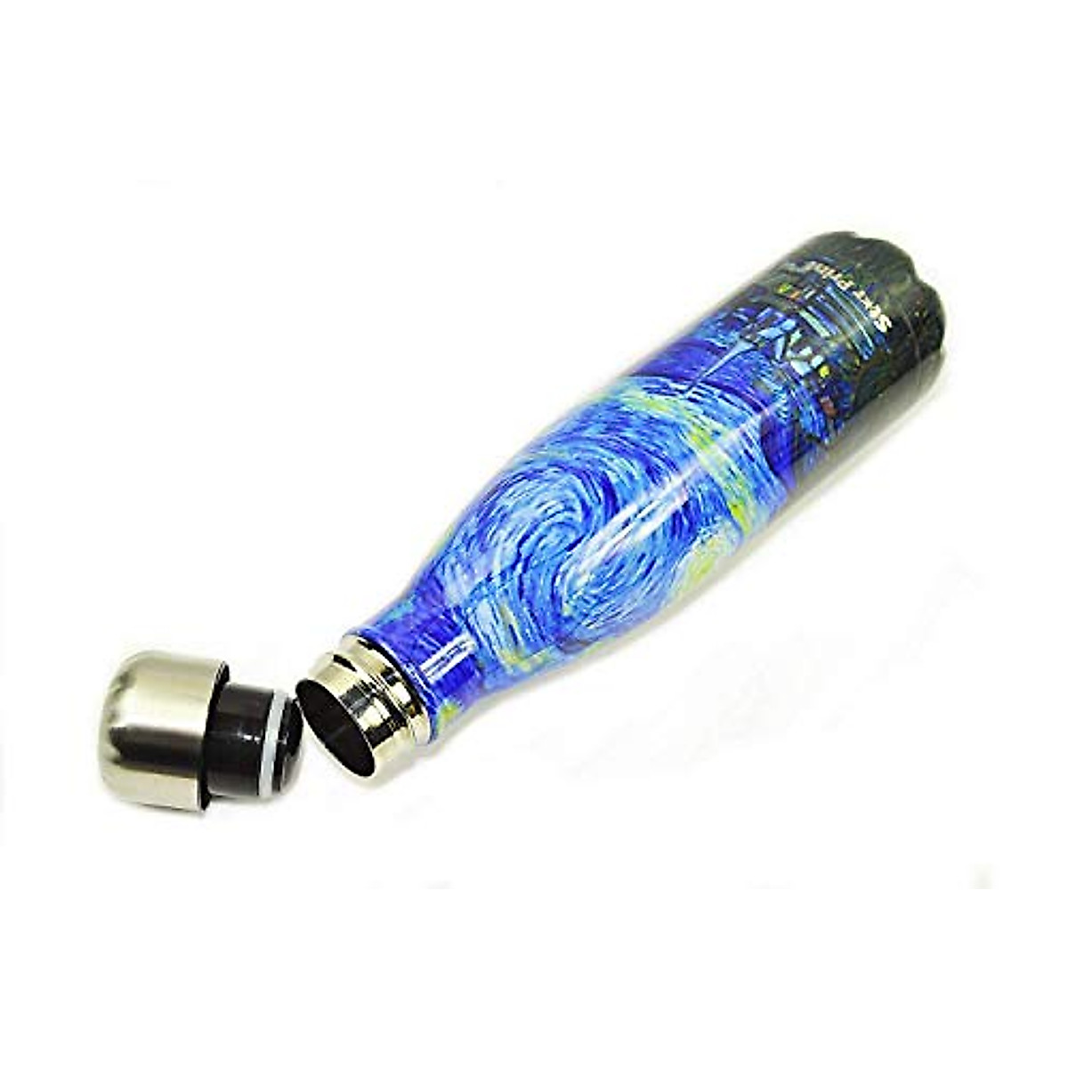 Star Print Bottle, Van Gogh The Starry Night, Double Wall Vacuum Insulated Stainless Steel Water Bottle, 17 oz