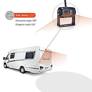 Yuwei Digital Wireless Backup Camera System Kit, AHD1080P, Wireless Rear View Camera and 7'' LCD Wireless Reversing Monitor for Trailer, RV, Bus, Trucks, Horse-Trailer, School Bus, Farm Machine,etc