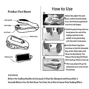 Convenient Portable Sealing Machine, Portable Mini Heat Sealing Machine, Impulse Sealer, Small Package Sealer, Seal Packing Plastic Bag for Home Outdoor
