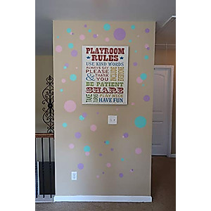 Pastel Polka Dot Wall Decals -Girls Room Decor Stickers Living Room Bedroom, Bathroom, Playroom, Baby Nursery Toddler to Teen DIY Decoration (Pastel)