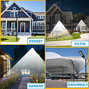 MOS LUMD Solar Street Lights Outdoor,180LEDs 9000 Lumens Solar Powered Dusk to Dawn Outdoor Lights with Motion Sensor, IP65 Waterproof Led Flood Light for Yard, Garden, Street, Parking lot