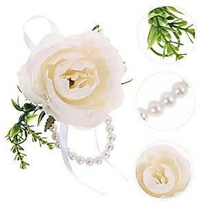 PRETYZOOM Wrist Corsage Wristlet Bracelet Bridesmaid Bride Corsage Wristlet Band Wedding Party Decorations Prom Ceremony Accessories