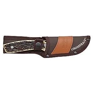 Camillus Western Crosstrail 9" Drop Point Blade Durable Corrosion-Resistant 420 Stainless Steel Hunting Hiking Fishing Camping Full Tang Fixed Blade Knife with Protective Sheath