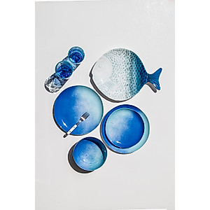 TarHong Abode Homewares Oceanic Ombre Bowl, Blue Ombre, 7-Inch, 34-Oz., Pure Melamine, Indoor/Outdoor, Set of 6