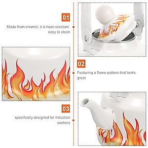 Kichvoe Ceramic Enamel Teapot Tea Kettle for Stovetop 1.1L Porcelain Enameled Teakettle Vintage Tea Pot with Ceramic Cool Handle Teapot for Hot Water No Whistling