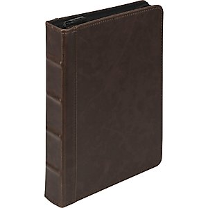 Samsill Vintage Hardback Mini 3 Ring Zipper Binder, Professional Binder Organizer, Planner, 1 Inch Capacity, Faux Leather, 5.5 x 8.5 Inch Documents, Brown