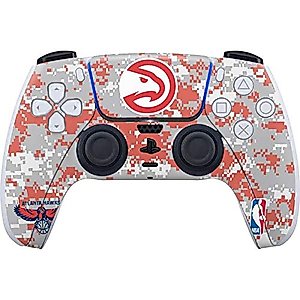 Skinit Gaming Decal Skin Compatible with PS5 and Compatible with PS5 Digital Edition DualSense Controller - Officially Licensed NBA Atlanta Hawks Digi Camo Design
