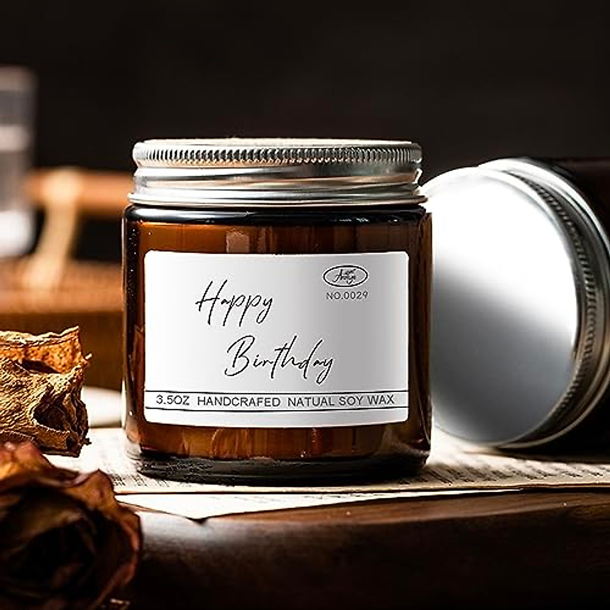 Happy Birthday Scented Candles, Natural Soy Candle for Home Scented, Hand-Poured Jar Candle, Gifts for Women/Men/Families/Friend/Colleague, as Birthday/Holiday/Relaxation Gifts (3.5oz)