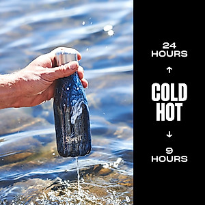 S'well Stainless Steel Water Bottle, 9oz, Azurite Marble, Triple Layered Vacuum Insulated Containers Keeps Drinks Cold for 24 Hours and Hot for 12, BPA Free, Perfect for On the Go