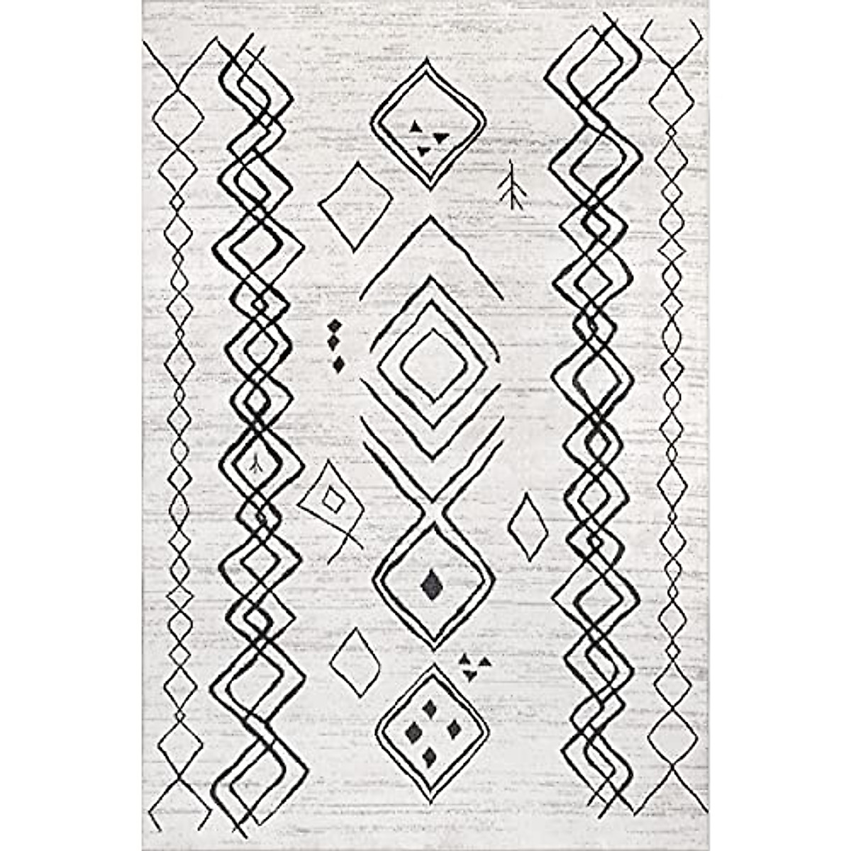 nuLOOM Janelle Machine Washable Transitional Moroccan Area Rug, 6' 7" x 9', Grey