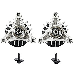 q&p 2 Pieces Garden Tractor 42" Spindle Assembly Bracket with Pulley Replaces 128285, 130794, 133172, 137641, 137645, 532128285, 532130794+Replaces Pulley 153535 Black Colour Pulley Surface