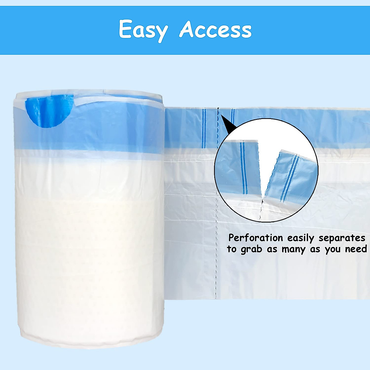 Disposable Potty Chair Liners with Drawstring for Universal Potty Training Toilet Seat, Toddler Portable Outdoors Travel Toilet Liners with Super Absorbent Pad - 30 Pack