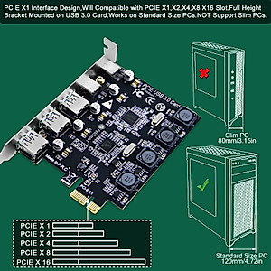 FebSmart 5-Ports Superspeed 5Gbps USB 3.0 PCIE USB Card for Windows and Linux Desktop PCs, 3X USB-A & 2X USB-C Ports, Built in Self-Powered Technology, No Need Additional Power Supply (FS-U3C2-Pro)