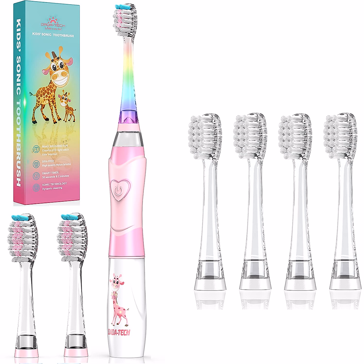 DADA-TECH Kids Electric Toothbrush with Replacement Heads (DT-K6)