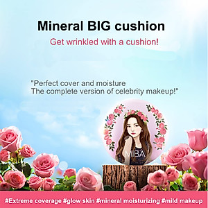 MIBA Ion Calcium Foundation Double Cushion. Apply mineral. Keeps clean makeup even after multiple coats. Includes 2 big size puffs (#23 Natural Skin)