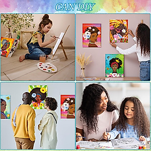 12 Pcs Pre Drawn Outline Canvas 10 x 8 Inch, Pre Drawn Stretched Canvas Painting Boards for Painting Art Party Favor for Adult Student Kids DIY Painting (African Queen)