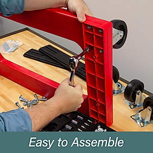 Akro-Mils RMD3018RC4PAR Plastic 4-Wheel Furniture Dolly with Steel-Reinforced Frame and 4-Inch 4-Way Swivel Casters, 1200 Lbs Capacity, 18-Inch x 30-Inch, Red