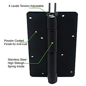 Gudwells Aluminum 5 3/4” Self Closing Metal Safety Gate Hinge for Residential Pool Safety Gate Aluminum Vinyl Iron Wood Gate, Self Closing Force Adjustable Spring Hinges (Sold as a Pair)