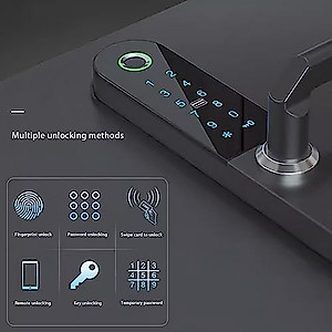 RFID Card Apartment Anti-Theft Fingerprint Password Combination Lock+Card (Right Pull, Silver Password Payment)