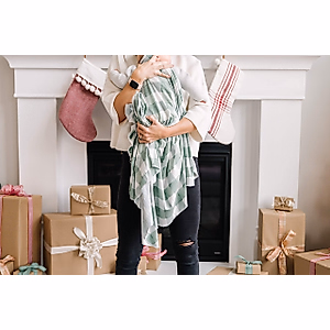 Large Premium Knit Baby Swaddle Receiving Blanket "Pine" by Copper Pearl