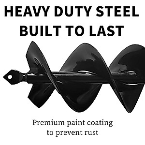 TCBWFY Garden Auger Drill Bit for Planting 3x12inch,Solid Core Shaft Garden Auger Spiral Drill Bit,Planting Auger for Bulb Planting Bedding Plants,Hole Digger for 3/8"Hex Drive Drill