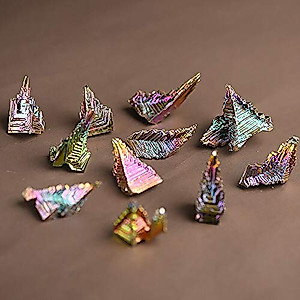 Wixine 1Pcs Rainbow Titanium Bismuth Specimen Mineral Gemstone Crystal Mineral Rock