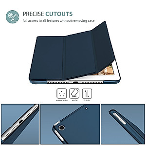 ProCase Smart Case for iPad Mini 1 2 3(Model: A1432 A1454 A1455 A1489 A1490 A1491 A1599 A1600), Slim Lightweight Stand Cover with Translucent Frosted Back Support Auto Sleep/Wake –Navy Blue