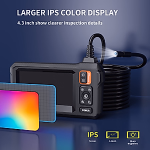 Daxiongmao Borescope, Endoscope Camera with Light, IP67 Waterproof Endoscope, 1080P HD Inspection Camera, Borescope Camera with Light, Snake Camera, 16.5ft Endoscope Camera, Gadgets for Men (4.3”)