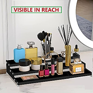 Jojocross Spice Rack Organizer for Cabinet, 3-Tier Expandable Spice Storage,Great for Kitchen Cabinet,Cupboard,Pantry and Countertop More 1 Pack/Black