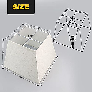 Lamp shades Set of 2, Drum Fabric Lamp Shades for Table Lamps and Floor Lights, Lampshades (Spider Fitter): 7.9" Top x 12" Bottom x 9.5" High, Lampshades Natural Linen Hand Crafted