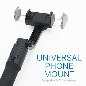 Realm Selfie Gimbal Stabilizer with Wireless Remote for Smartphones, Extendable Bluetooth Selfie Stick & Tripod, 1-Axis Smartphone Gimbal