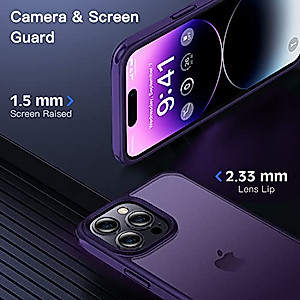 Alphex 8 Colors for iPhone 14 Pro Max Case, 12FT Military Grade Drop Protection, Silky & Non-Greasy Feel, Pocket Friendly, Thin Slim Phone Cover for Men Women 6.7 Inch - Deep Purple