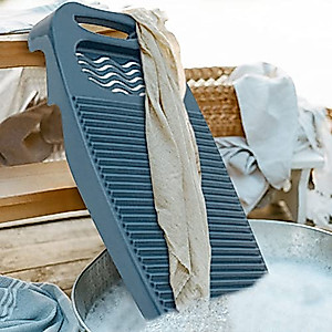 Household Washboard, Non-Slip Laundry Washing Board, Manual Wash Clothes Laundry Pad Scrubbing Board for Household(17.72x7.87x1.97inches), Dark Blue