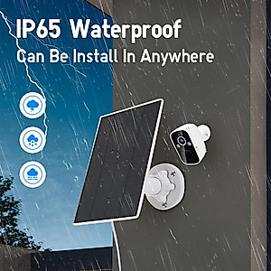 5W Solar Panel, IP 65 Waterproof 5V Micro USB Port for Security Cameras Wireless Outdoor, Compatible with Rechargeable Battery Security Camera