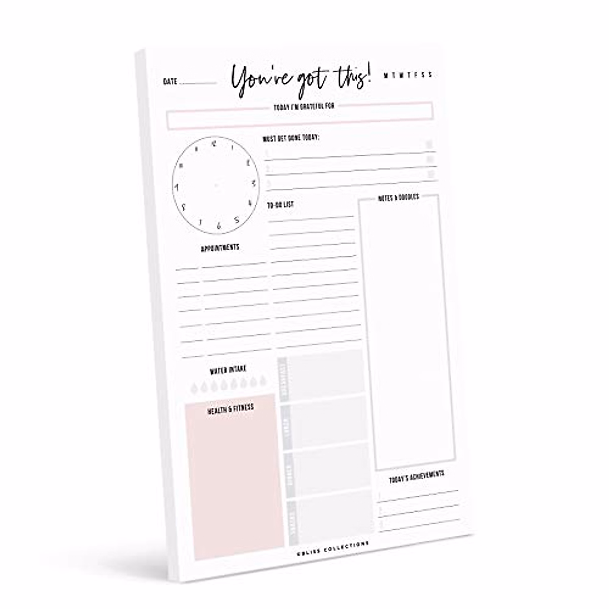 Bliss Collections Weekly Planner, You've Got This, Undated Tear-Off Sheets Notepad Includes Calendar, Organizer, Scheduler for Goals, Tasks, Ideas, Notes and to Do Lists, 6"x9" (50 Sheets)