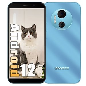 DOOGEE X97 Pro Android 12 Smartphone, 4GB+64GBUnlocked Cell Phone, 12MP Camera+5MP Camera, 6.0" HD+ Screen 4200mAh Battery Dual SIM GSM Unlocked Phone NFC GPS Face ID FM US Version, Blue