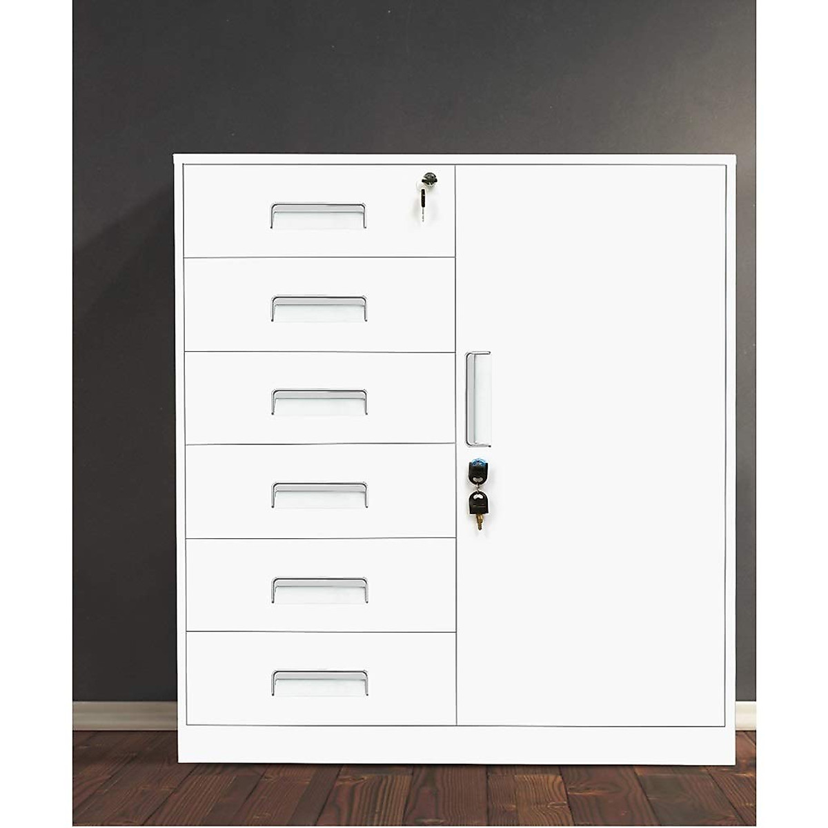 GRFIT File Cabinet Steel File Cabinet Office Data Cabinet Metal Storage Cabinet with Lock Locker with Drawer Filing Cabinets (Color : B)