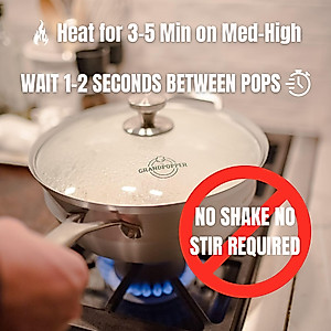 The Grandpopper Popcorn Popper | No-Shake, No-Stir Premium Stovetop Popcorn Maker | Popcorn Pan | Popcorn Pot | Pops Kernels Perfectly Without Burning | Easy Serving