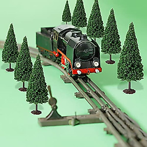 Model Cedar Trees 10PCS Train Scenery Landscape Pine Miniature Diorama Trees Mixed Model for Road Architecture Building DIY Decoration Gift (10)