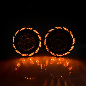 Gzminjie 3.0 Inch Projector Shrouds, LED RGBW Dynamic Angel Eyes for 3.0 Inch Bi Headlight Projectors Lens (Pack of 2)