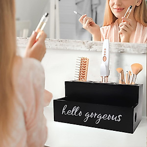 YCSWIM Hair Dryer Holder, Hair Tool Organizer, Bathroom Supplies Countertop Storage Stand and Vanity Caddy for Blow Dryer Curling Iron Holder Hair Straightener Brushes Hair Styling Accessories