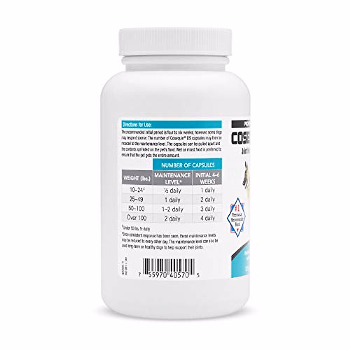 Nutramax Cosequin DS Joint Health Supplement for Dogs - With Glucosamine and Chondroitin, 132 Capsules