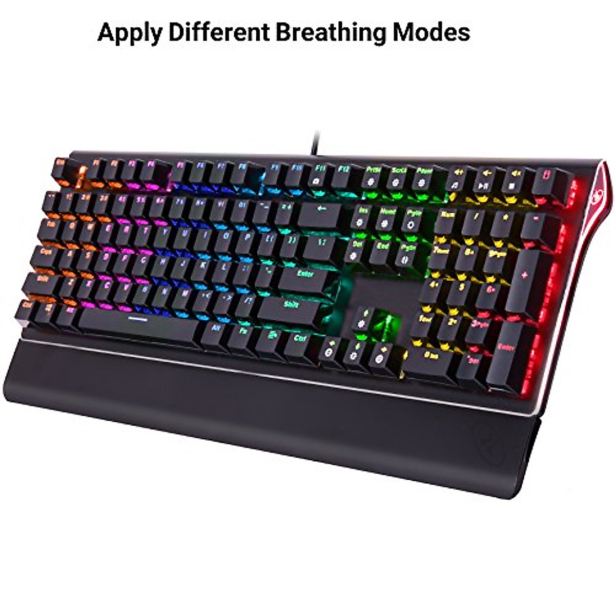 Rosewill Mechanical Gaming Keyboard, RGB Backlit Clicky Computer Mechanical Keyboard for PC, Laptop, Mac, Rainbow LED Modes with Side Backlight & Software Suite for Customization – Brown Switch